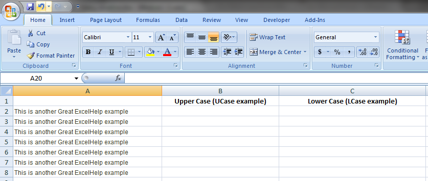 Microsoft Excel UCase - LCase Function | Excel Help