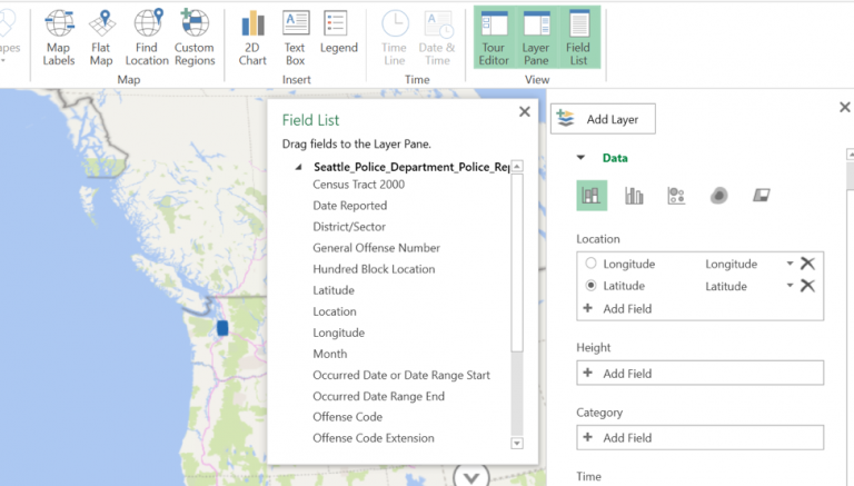 Create a Heatmap from a Large Data Set using Excel’s Power Maps | Excel ...