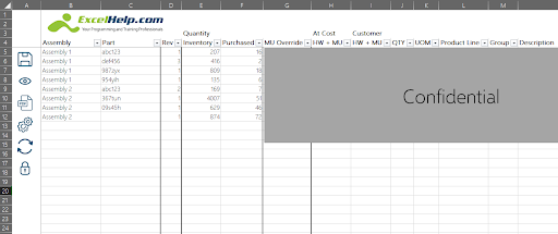 Manufacturing Quoting App in Excel