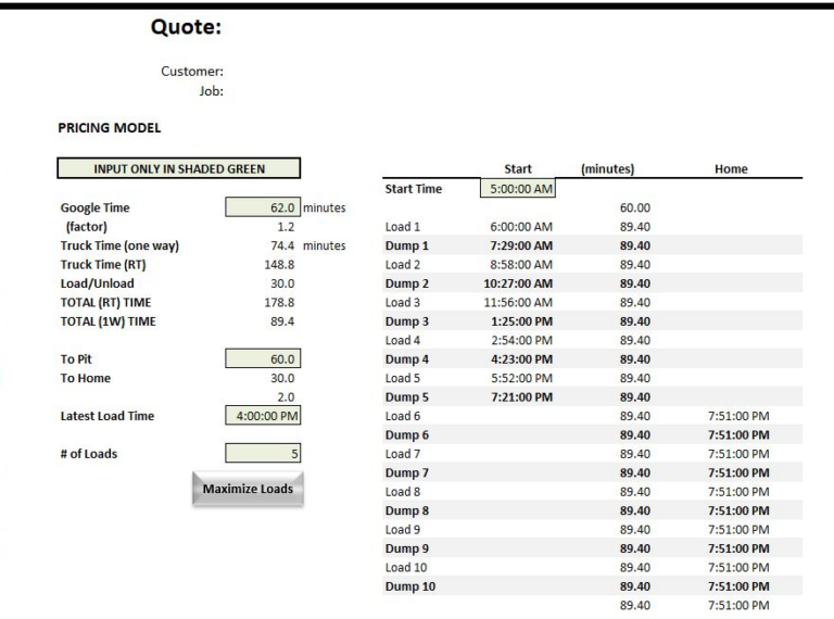 Excel Quoting Tool Streamlines Workflow For Rock Quarry Company